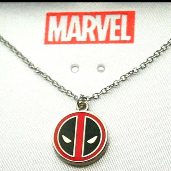 Marvel | Jewelry | Marvel Comics Deadpool Logo Petite Enamel Necklace ...